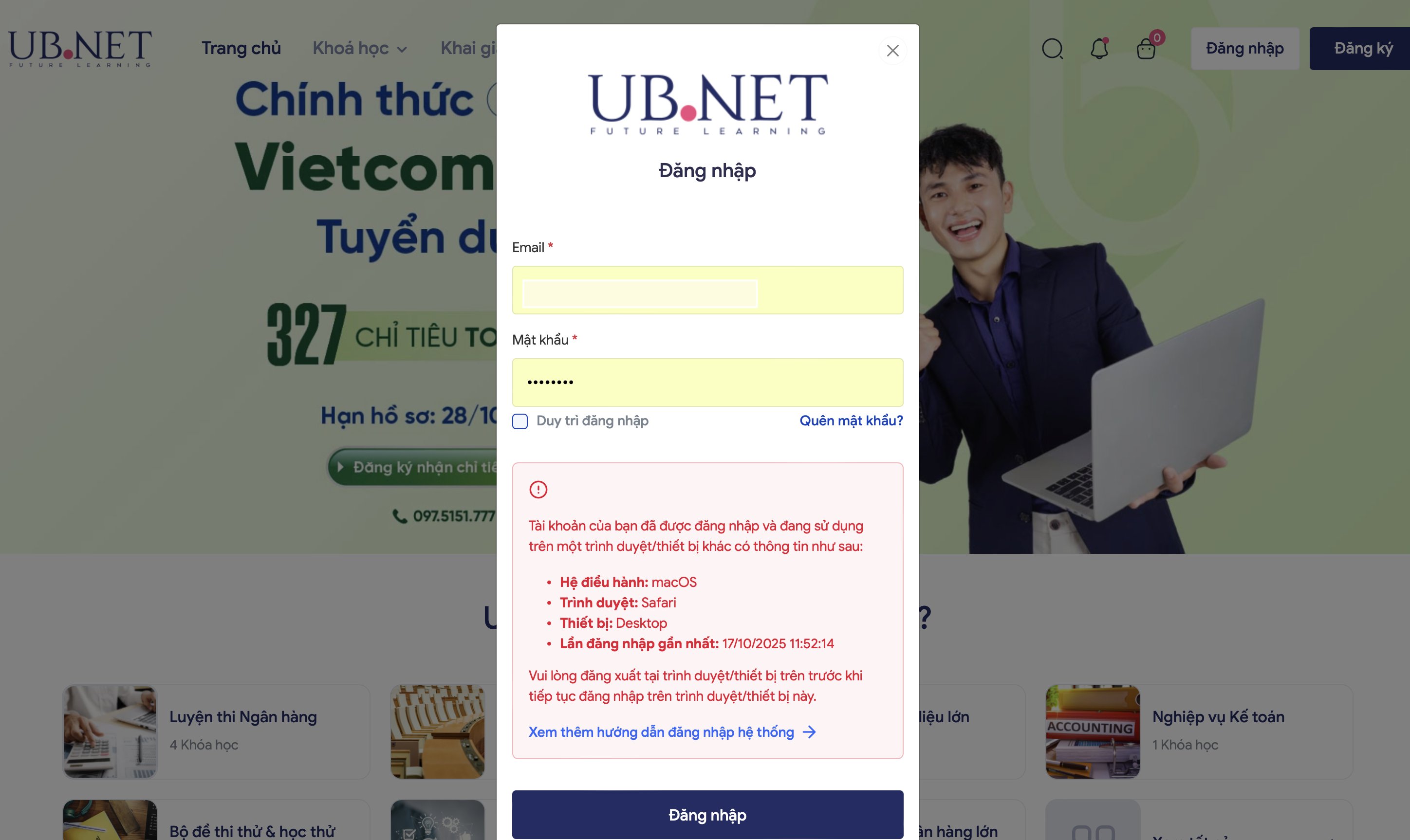 Hướng dẫn đăng nhập hệ thống học tập LMS trên UB.NET | ub.net